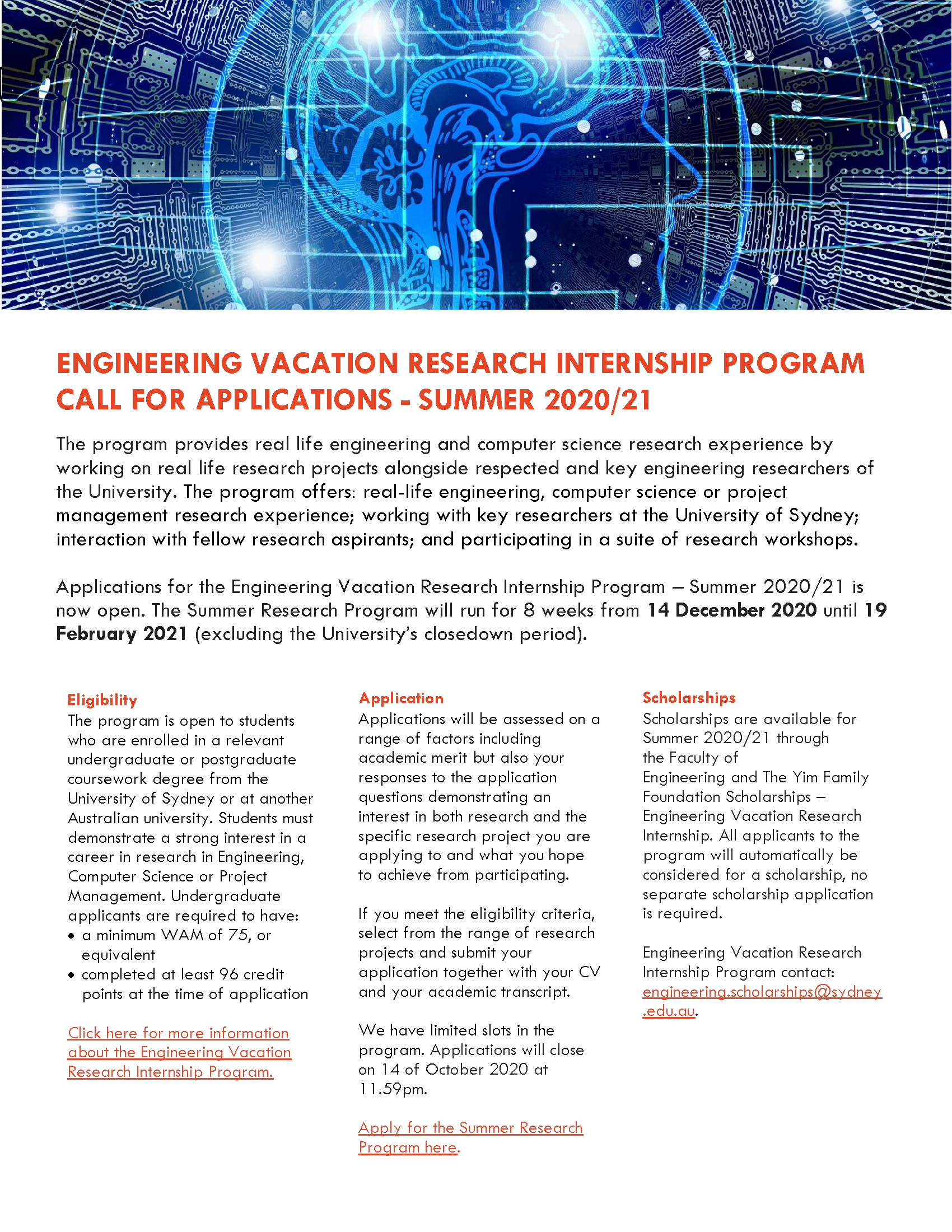 Looking for an Australian Summer research project with us? The ...